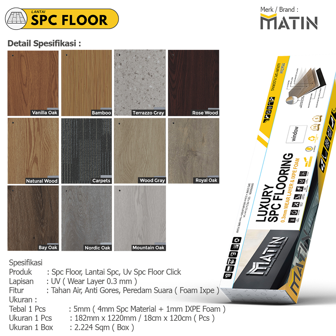 Lantai Spc Floor Wood Grey – Matin